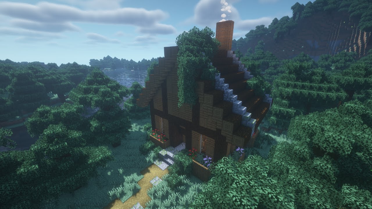 Minecraft Tutorial #9 / Easy Spruce & Cobblestone Home - YouTube