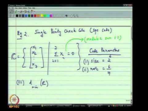 Mod-01 Lec-02 Example Codes and their Parameters - YouTube