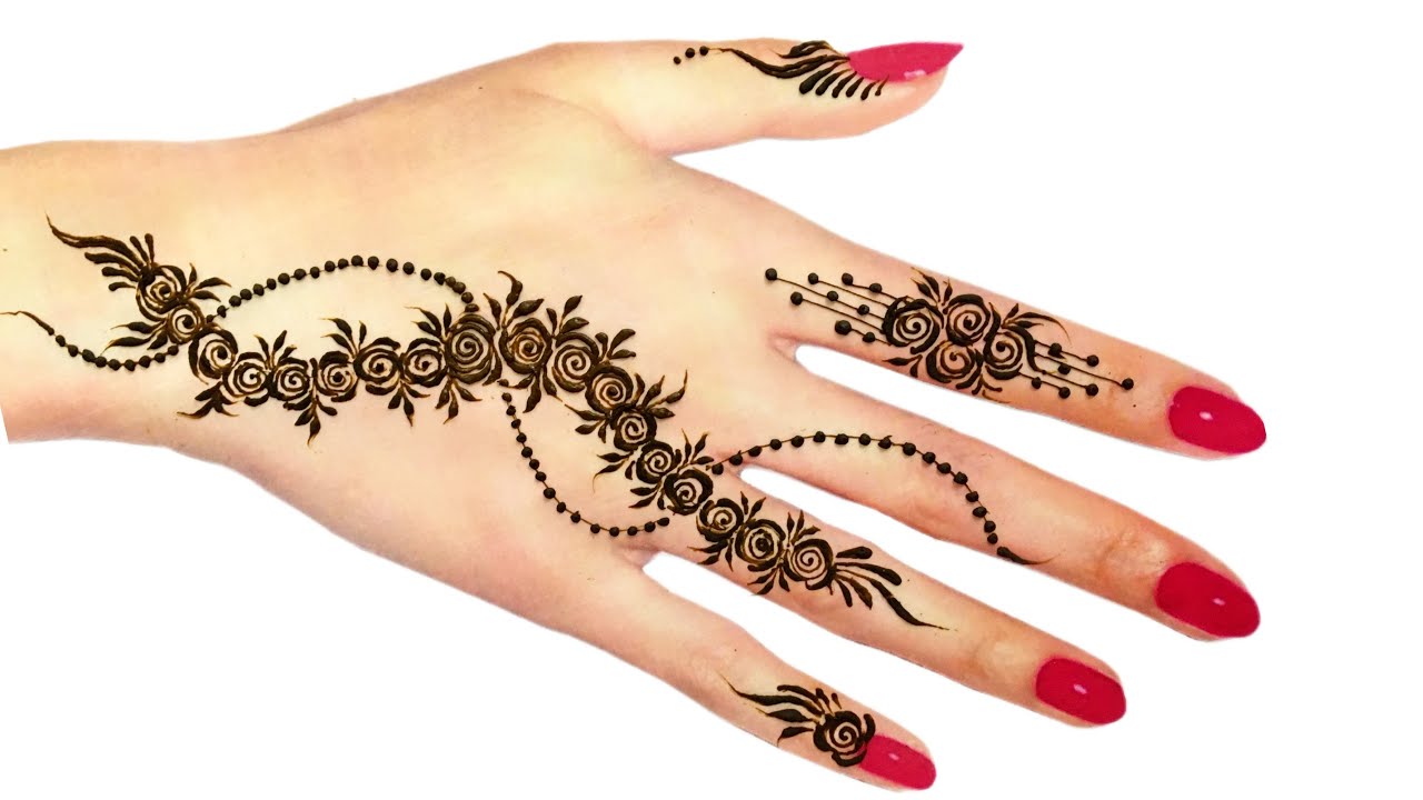 Simple mehndi design | mehndi design 2024 | khafeef henna design ...
