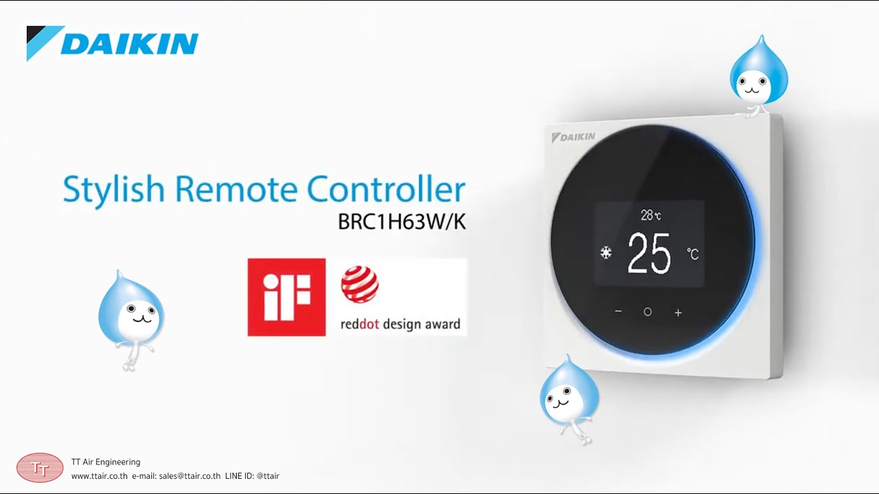 DAIKIN Stylish Remote Controlle BRC1H63W/K - YouTube