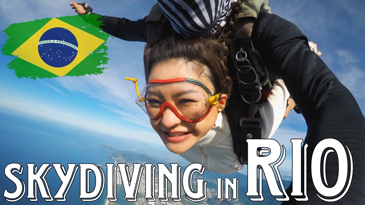 Wild skydiving in Rio! 🇧🇷 Back flip jump off from the helicopter 🚁 ...