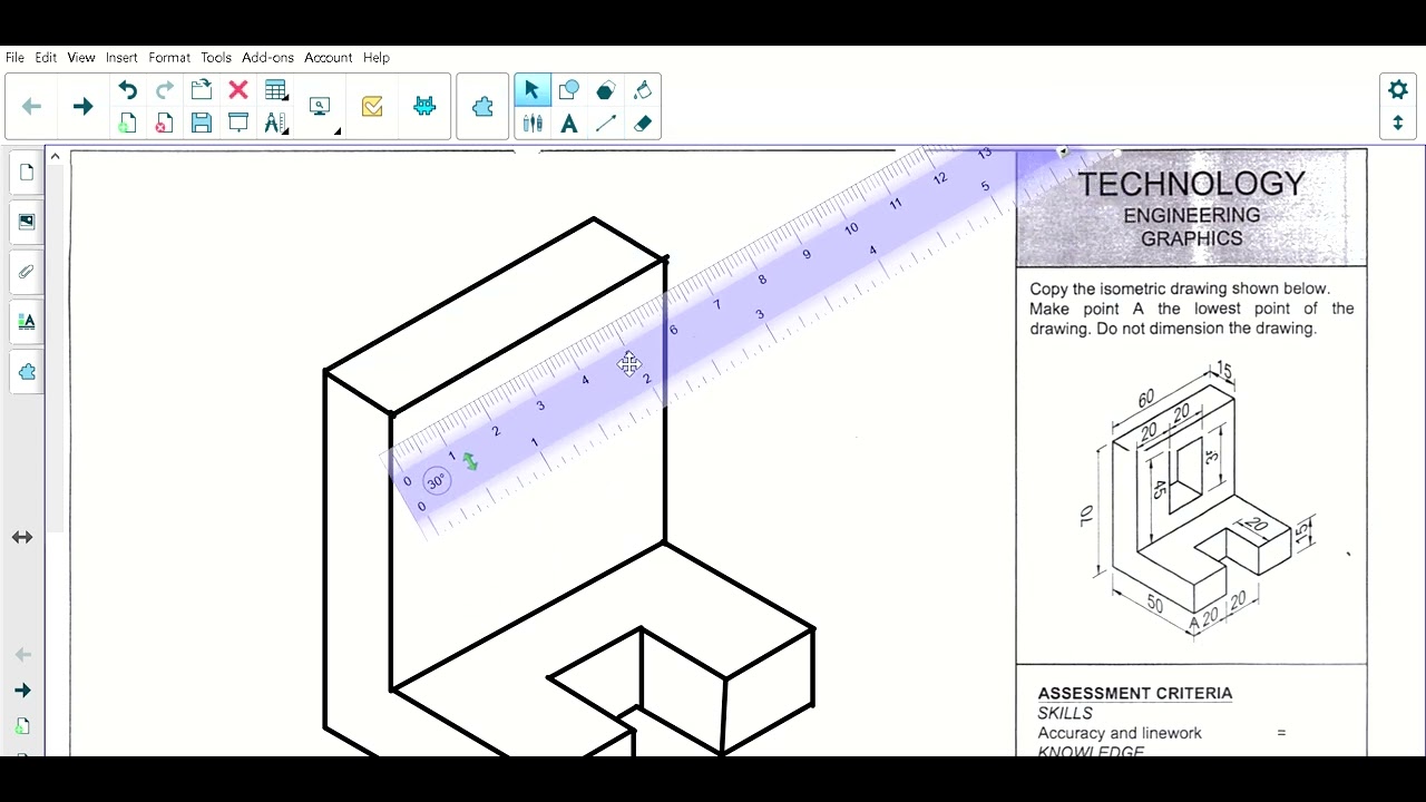 Isometric drawing - no grid using SMART Notebook (no audio) - YouTube