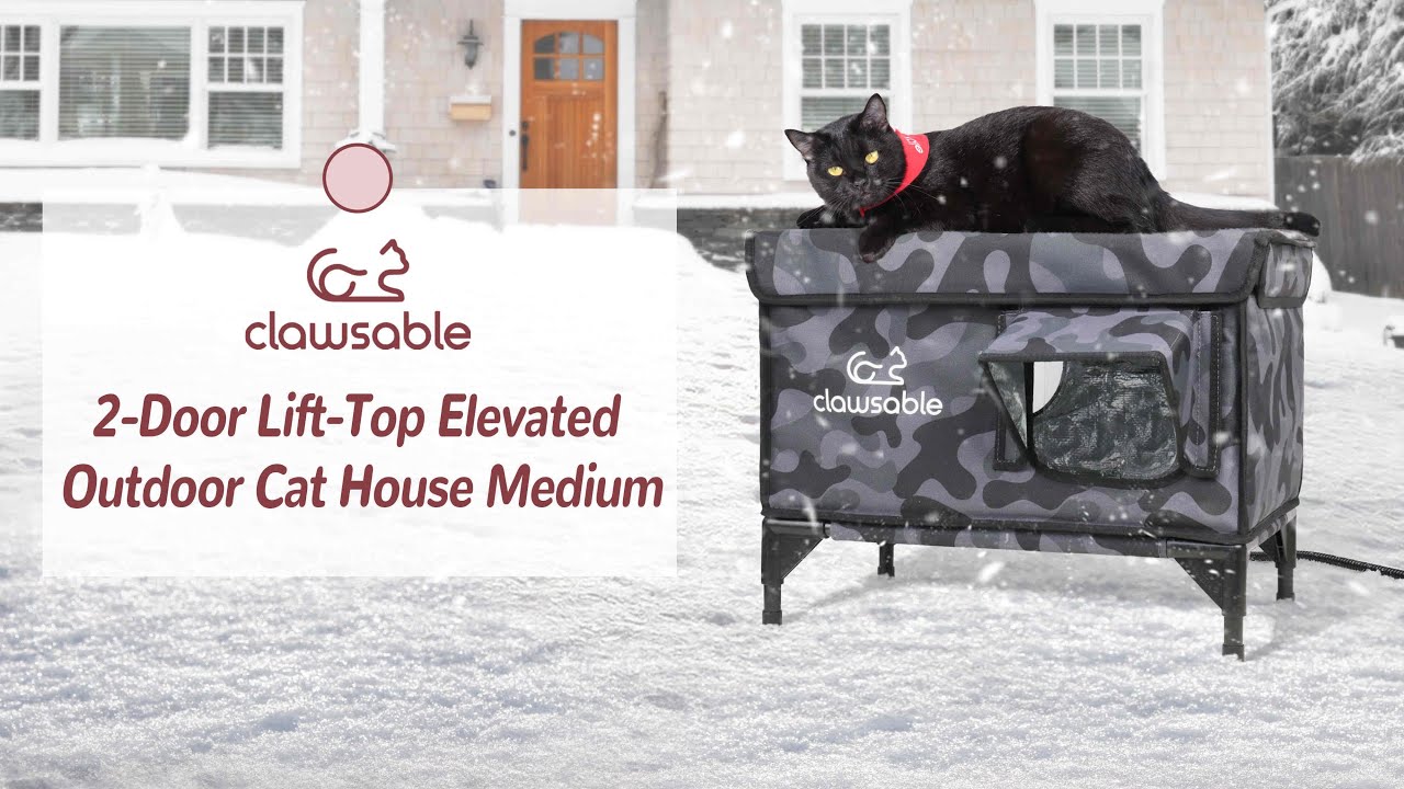 [NEW ARRIVAL] Clawsable 2-Door Lift-Top Elevated Outdoor Cat House ...