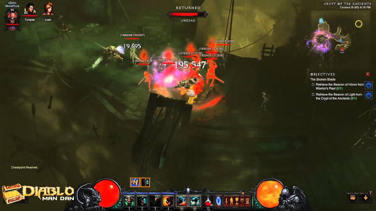 Diablo 3 - Crypt of the Ancients Run Paragon Leveling Patch 2.0.2 - YouTube