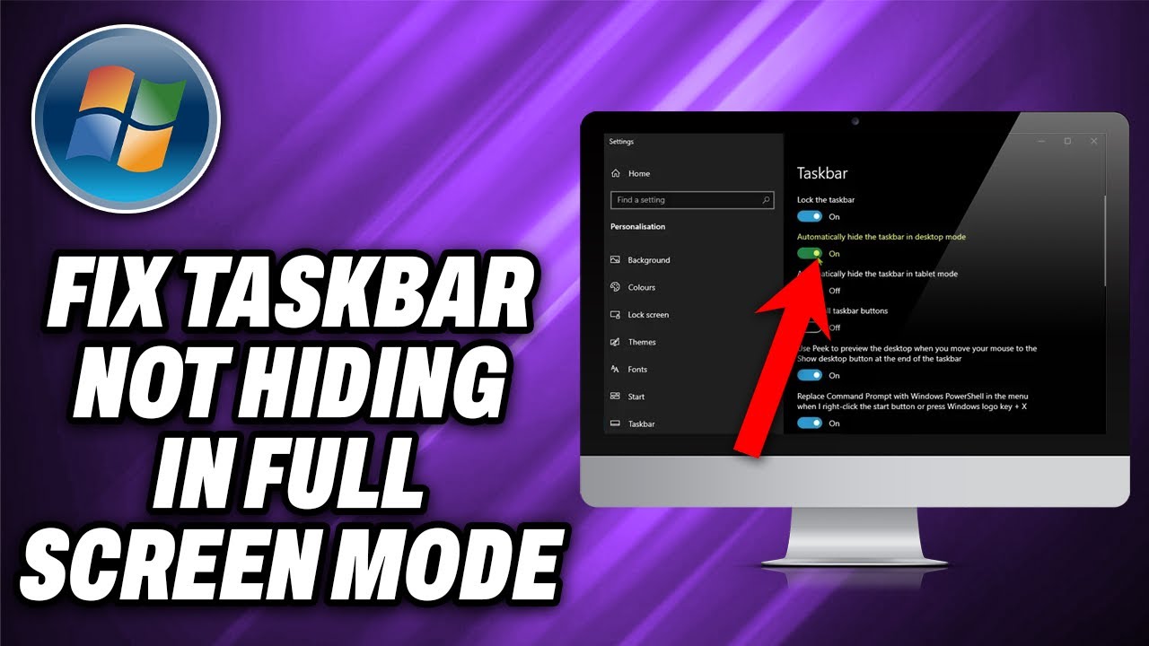 How To Fix Taskbar not hiding in full screen mode in Windows 10/11 ...