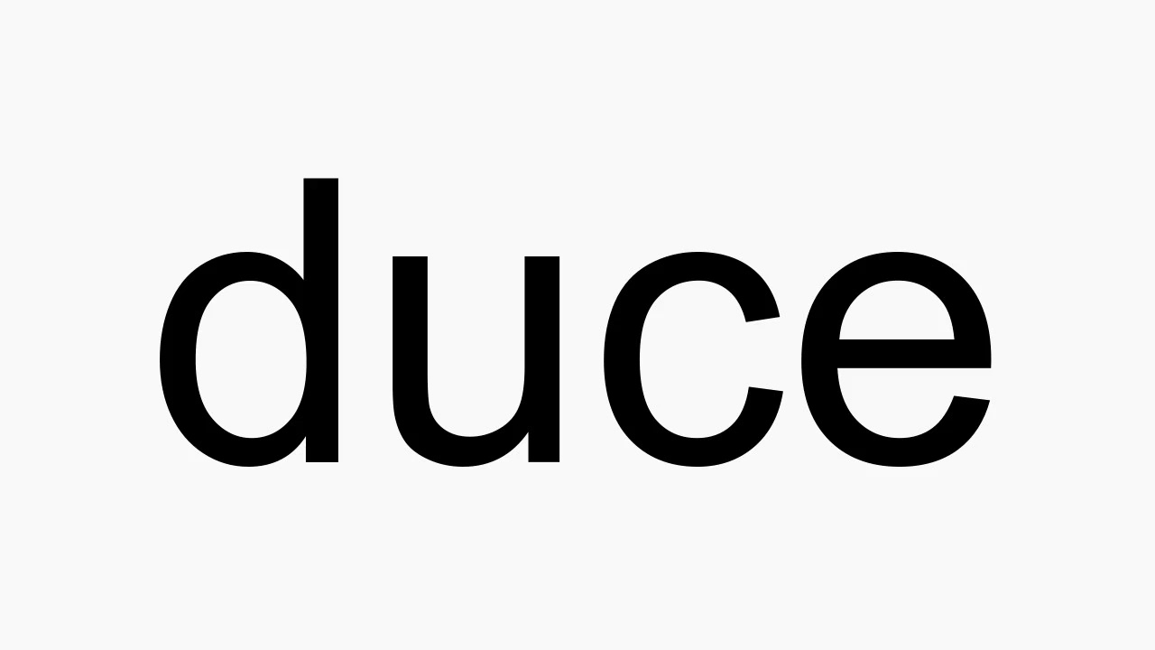 How to pronounce duce - YouTube