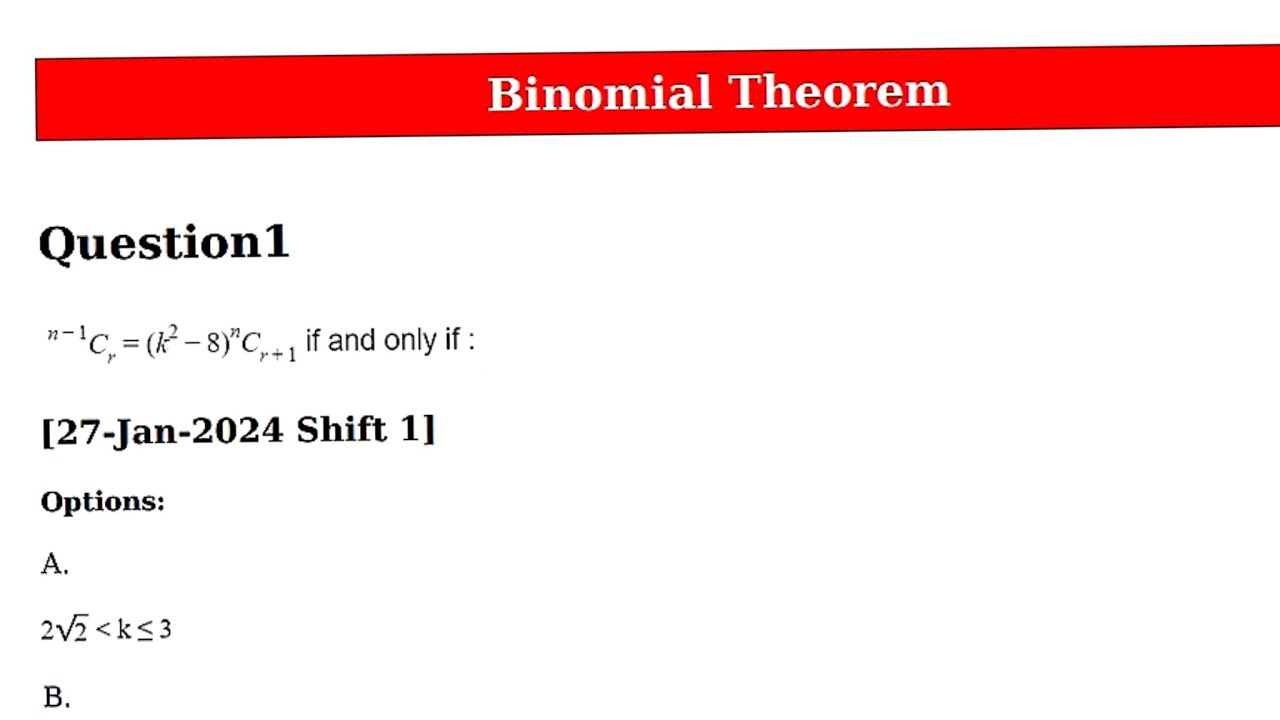 𝘽𝙞𝙣𝙤𝙢𝙞𝙖𝙡 𝙩𝙝𝙚𝙤𝙧𝙚𝙢𝙅𝙚𝙚 𝙢𝙖𝙞𝙣𝙨 𝙥𝙮𝙦𝙨jeemains Binomialtheorem 7536