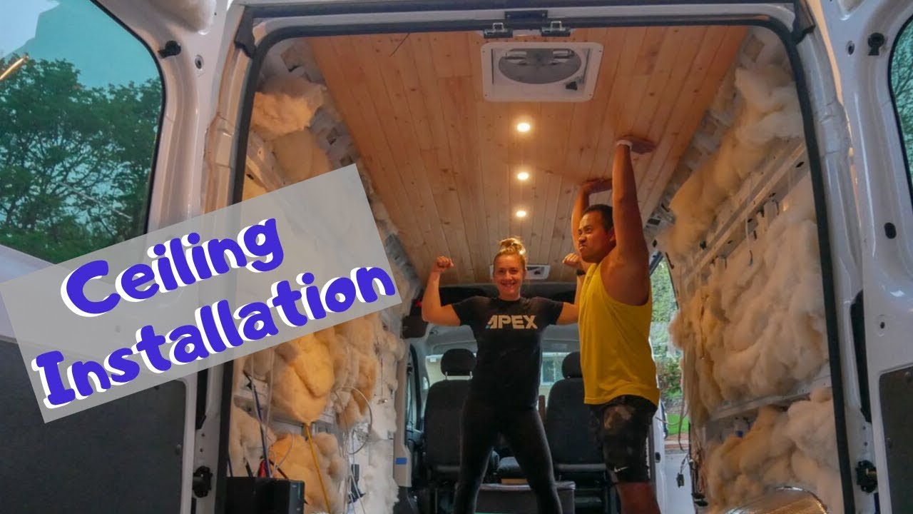 Ceiling Installation in DIY Campervan Conversion - Fit Two Travel
