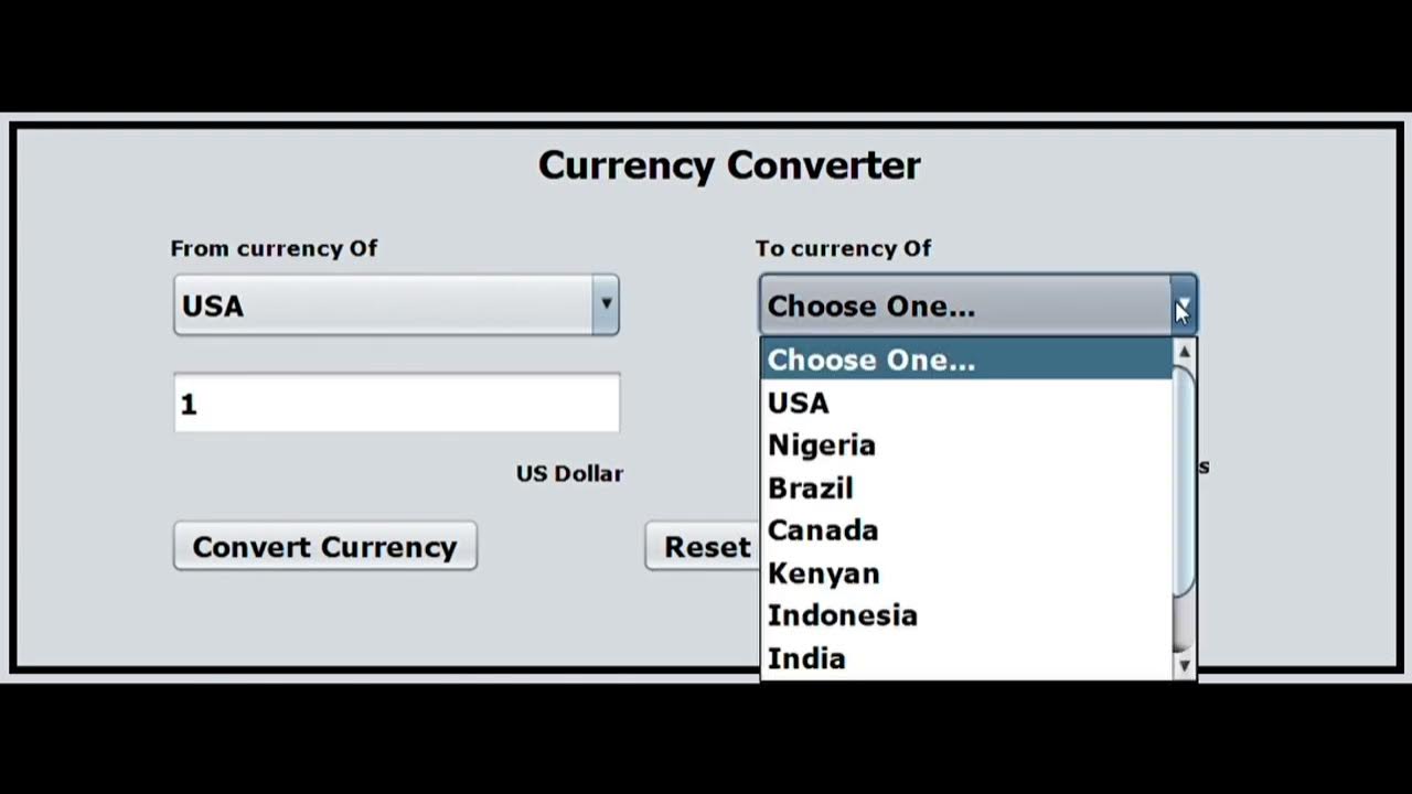 TASK :- 1 || TASK TO CREATE A CURRENCY CONVERTER IN JAVA . - YouTube