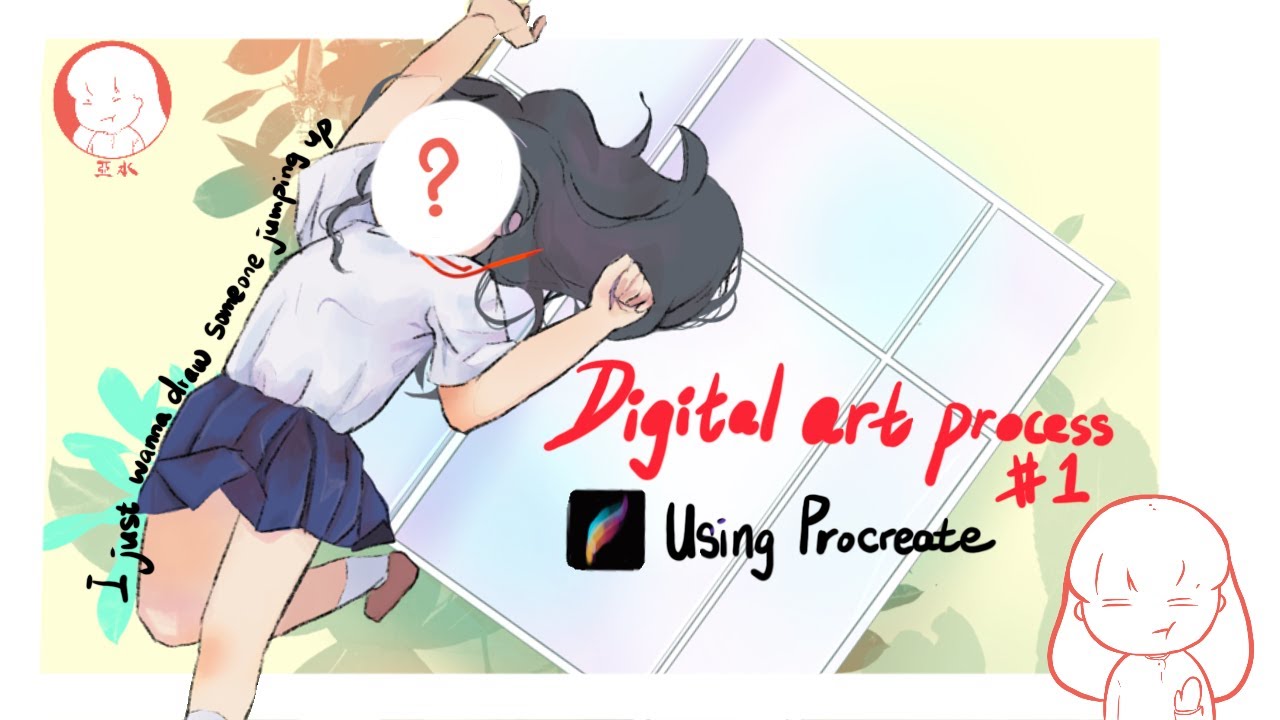 【Digital art process】I just just want to draw someone jumping up ︳using Procreate - YouTube