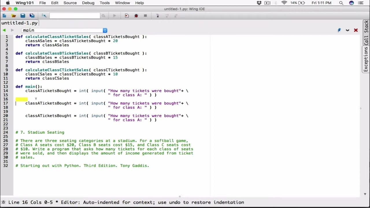 5.7. (Part 1) Stadium Seating - Python - YouTube