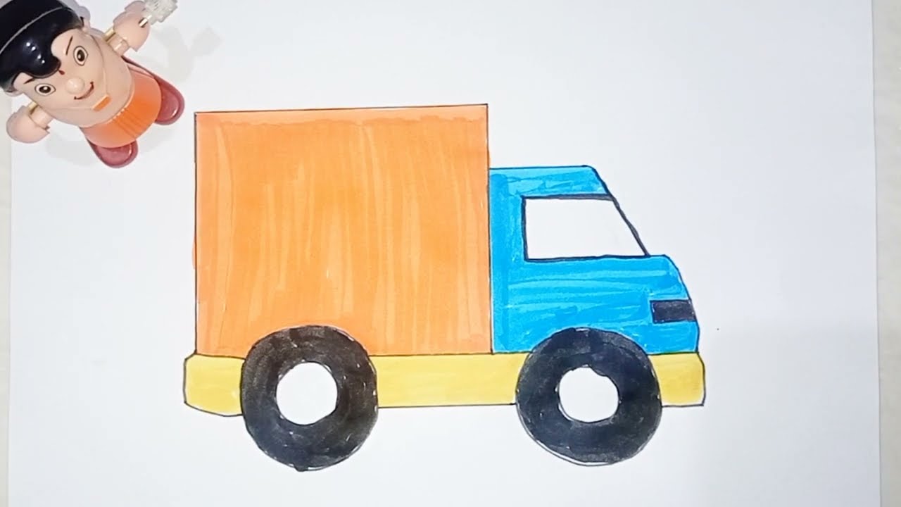 How to Draw a Big Truck easy Learn Drawing Step by Step with draw easy ...