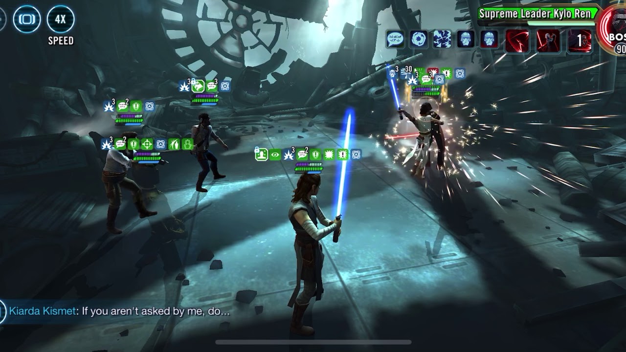 SWGOH: GL Rey tier 6, after kylo lead buff - YouTube