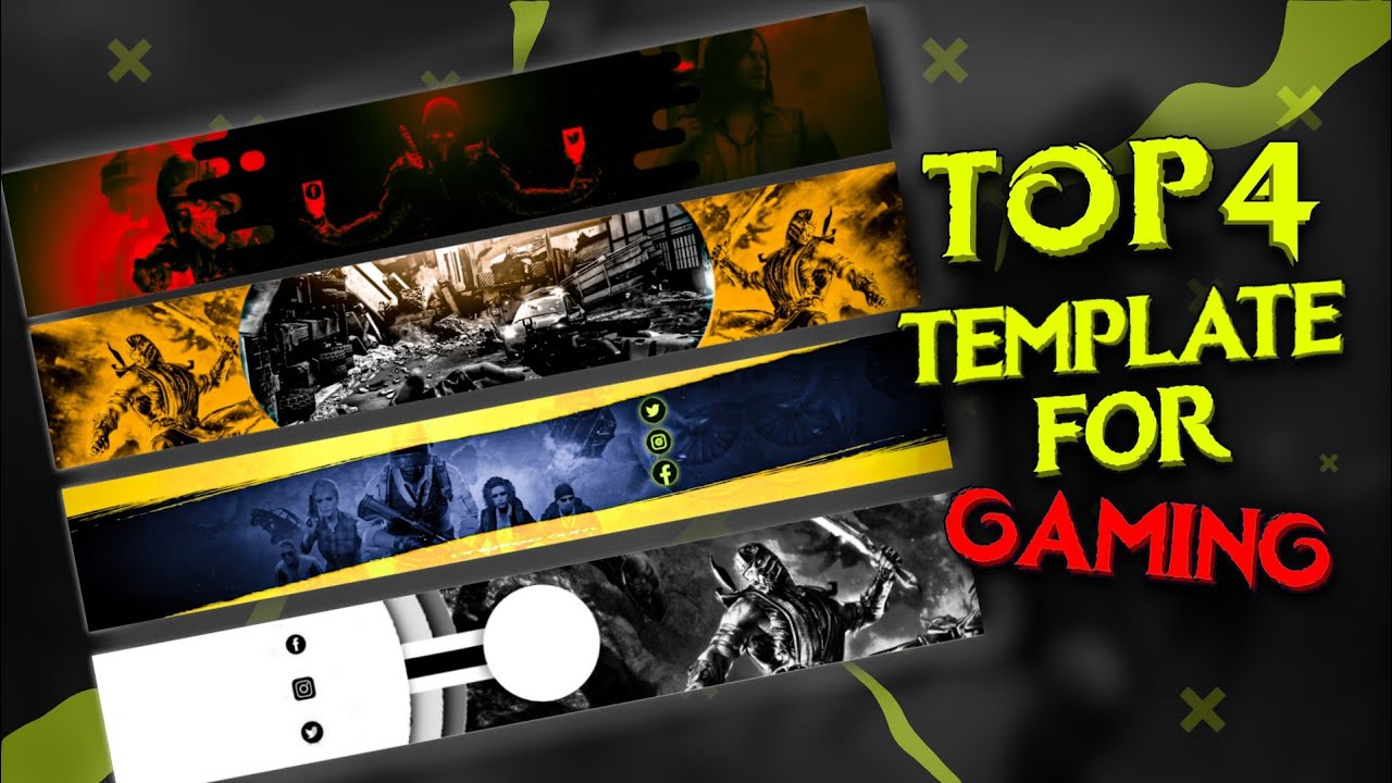 Top 4 gaming banner tamplate no text | bgmi,freefire,call of duty ...
