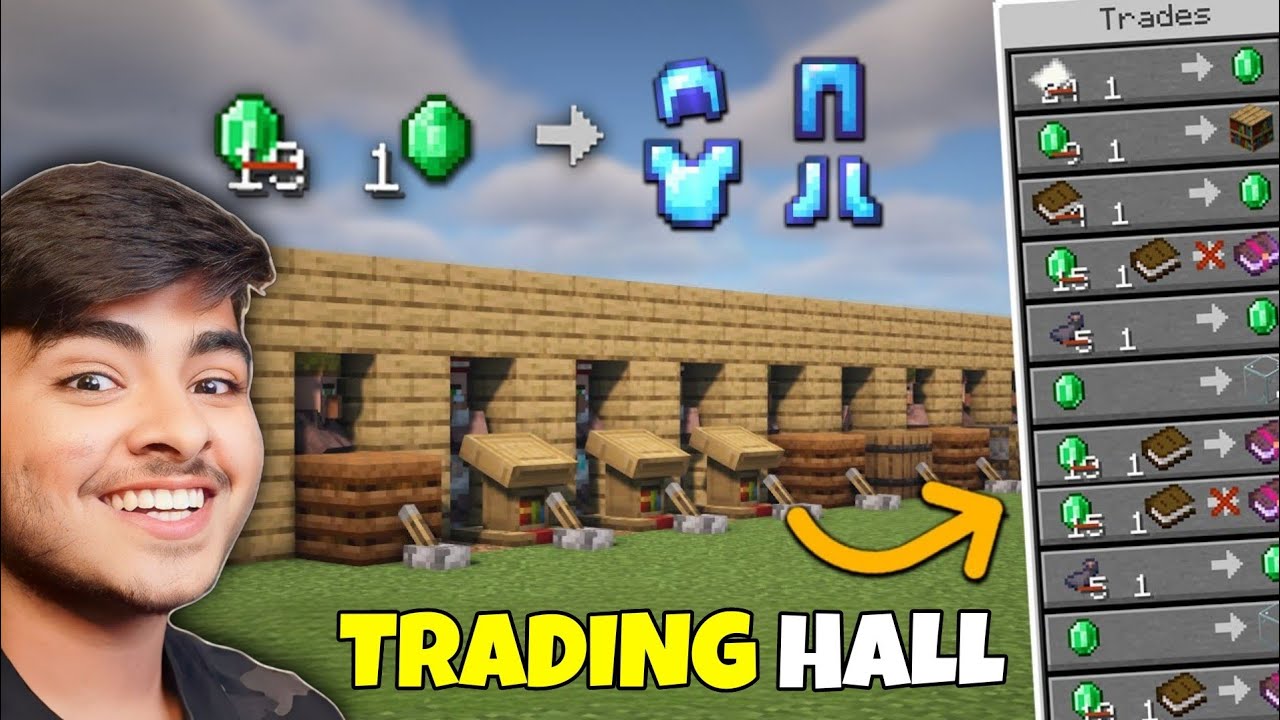 I BUILD A BIG TRADING HALL | MINECRAFT GAMEPLAY #4 - YouTube