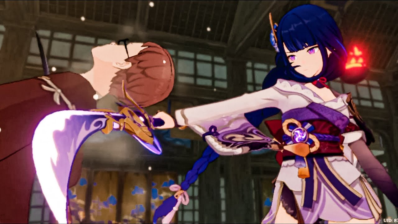 Raiden Shogun VS Kujou Kamaji Fight Cutscene Teaser •• Genshin Impact ...