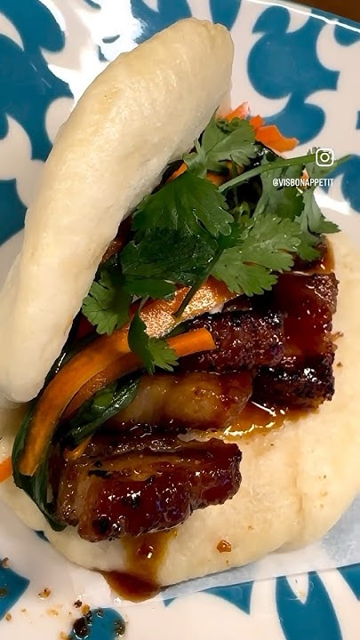 Gua Bao- fluffy steamed bao buns with sticky pork belly 😋 #stickymeat # ...