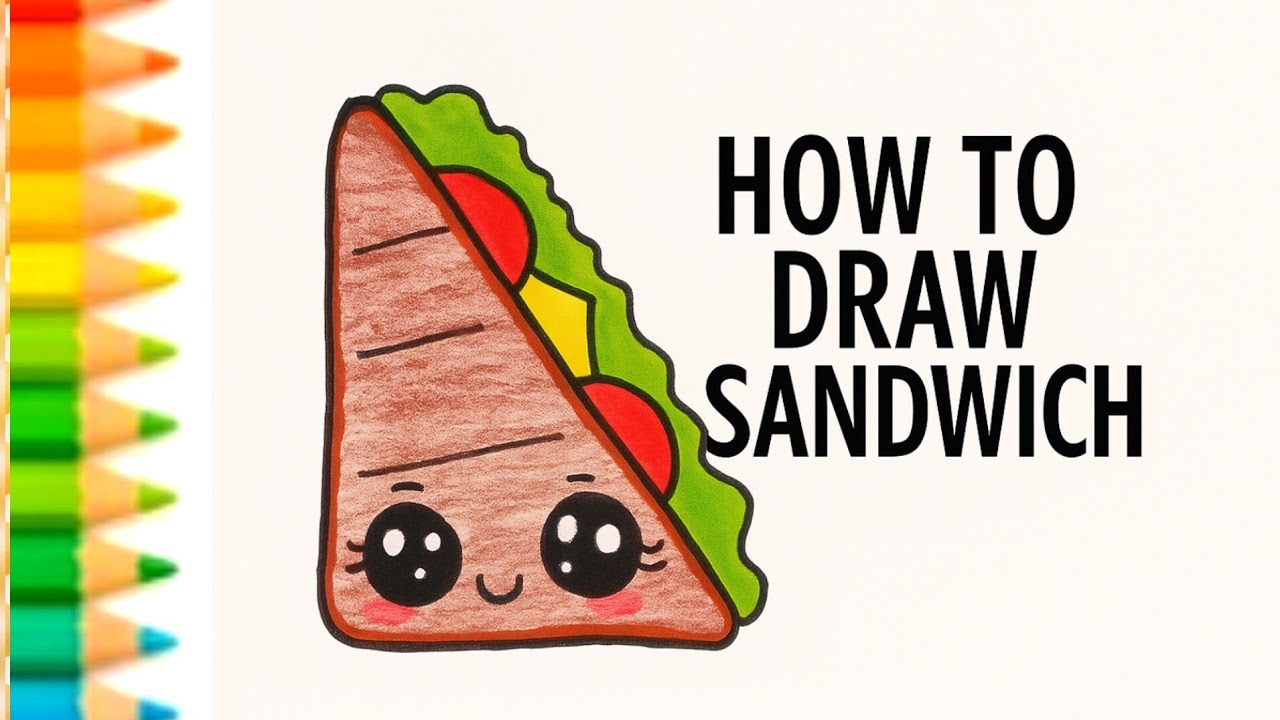 How to Draw a Cute Sandwich 🥪 | Easy Drawing Tutorial - YouTube