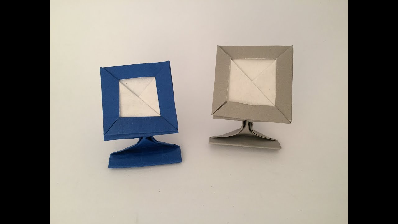 折纸 电脑 origami computer พับกระดาษ คอมพิวเตอร์ - YouTube