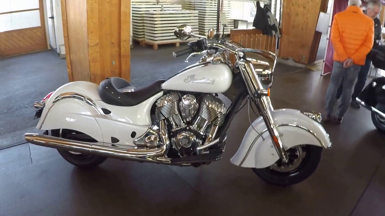 INDIAN CHIEF CLASSIC MOTORCYCLE !! WHITE COLOUR !! WALKAROUND ...