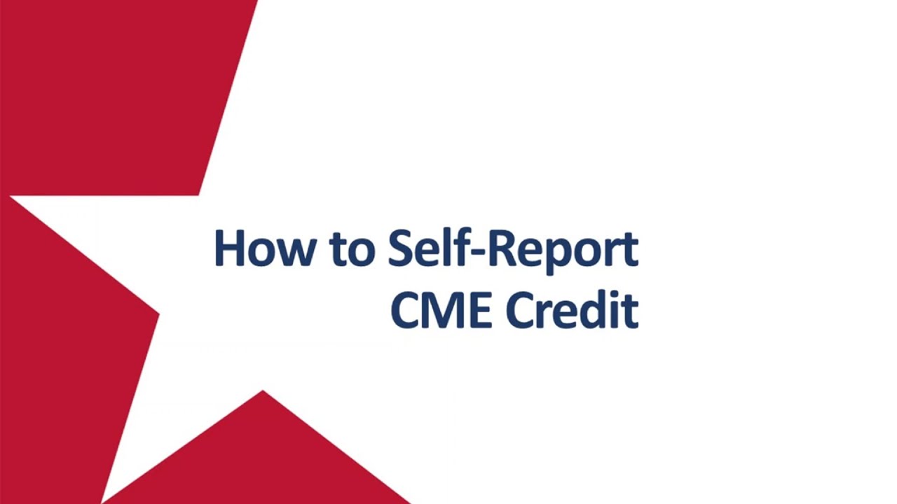 How to Self-Report CME Credit - YouTube