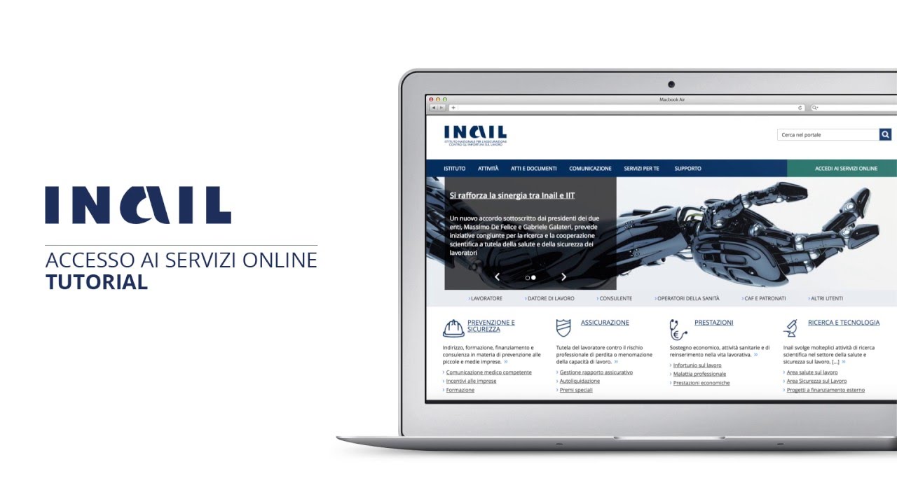 Tutorial servizi online nuovo portale Inail - YouTube