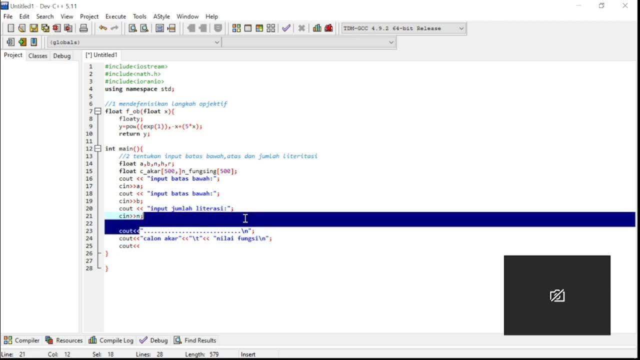 Penyelesaian Persamaan Non Linear Menggunakan Bahasa pemrograman (Dev C++) - YouTube