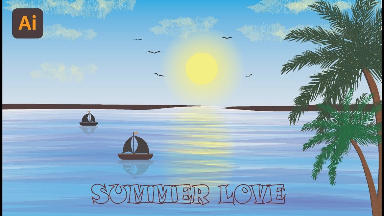 Vector Illustration Tutorial for Beginners | Summer Love - YouTube