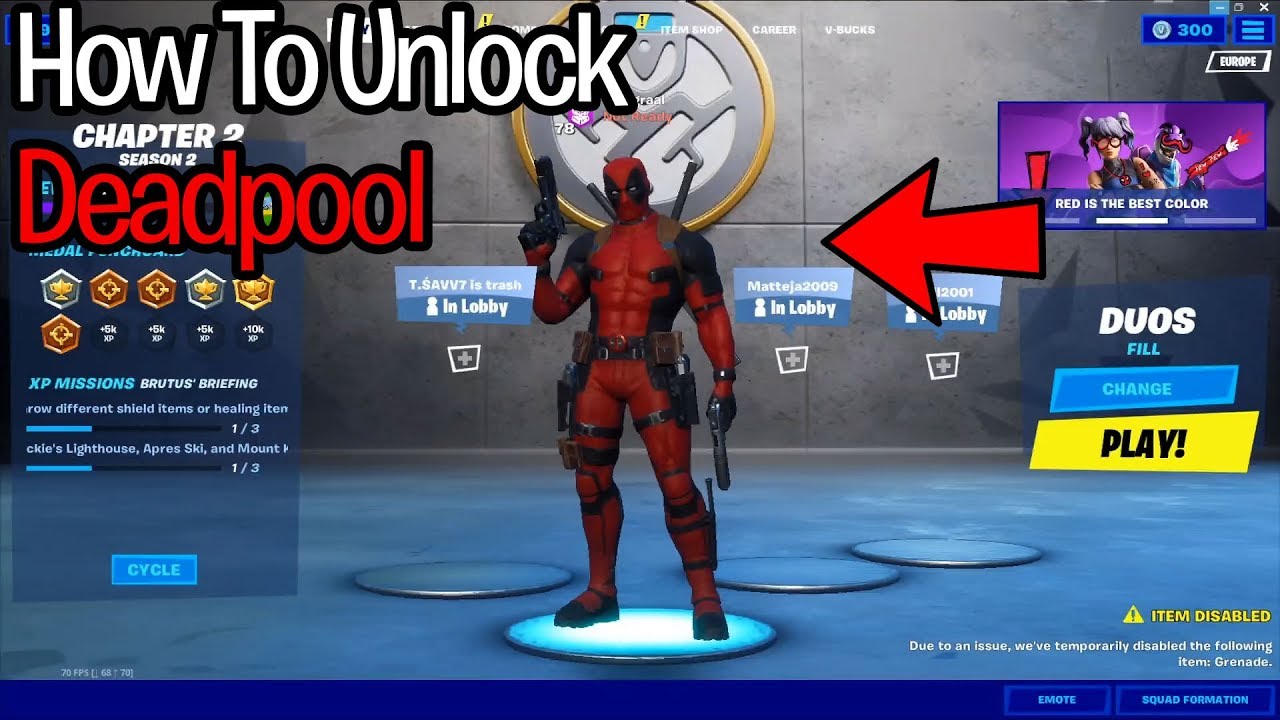 Fortnite How To Unlock Deadpool Super Easy *UNLOCK DEADPOOL FORTNITE ...