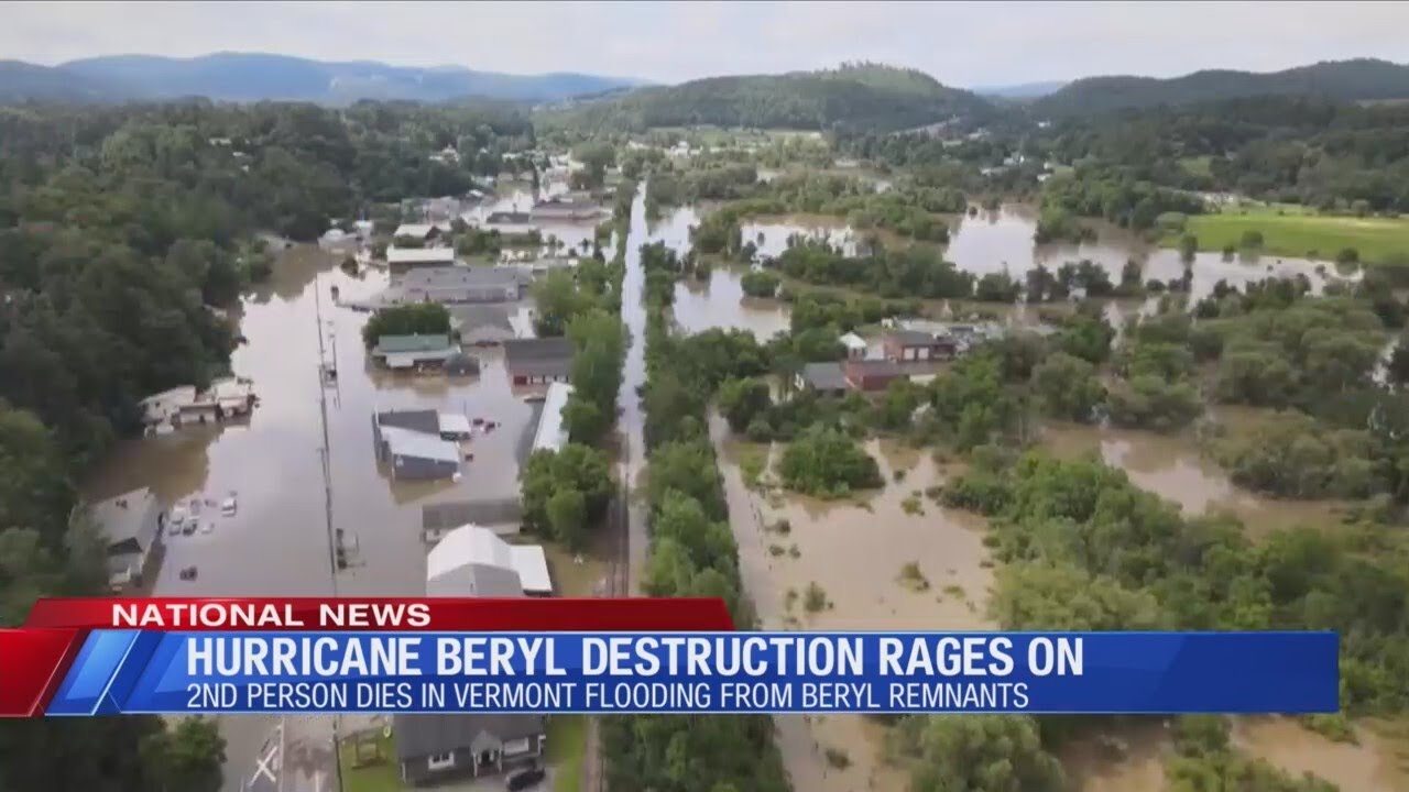 Hurricane Beryl destruction rages on; two people dead in Vermont - YouTube