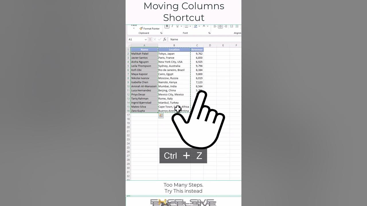 Excel Time Saver Move Columns By Dragging Excel Exceltips Mexcel Excelsolutions