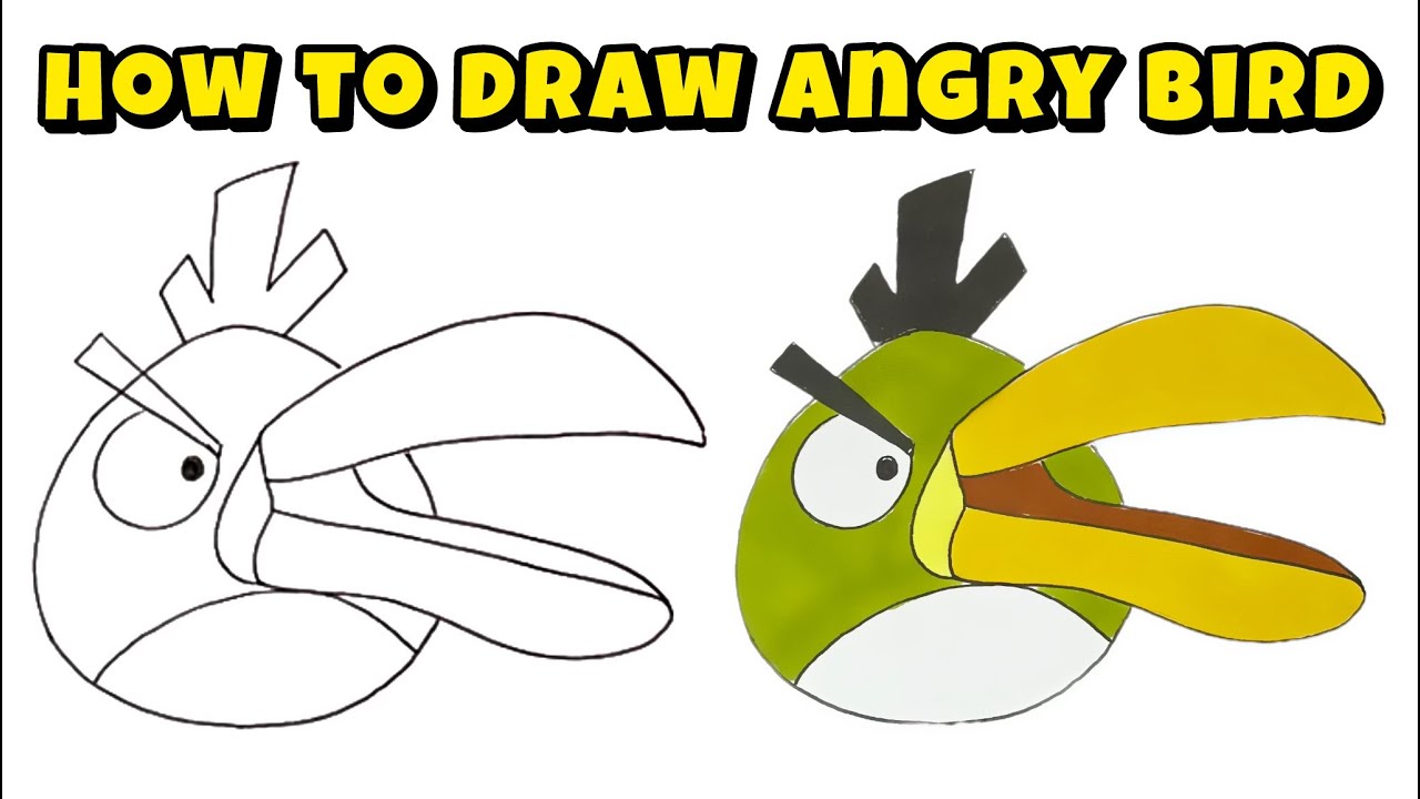 How to Draw Hal from Angry Bird – Create 'Boomerang Bird' Artwork - YouTube