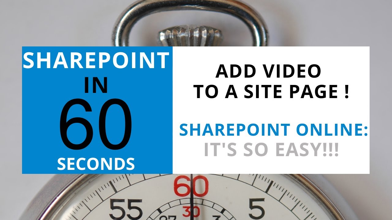 SharePoint: Play Video On SharePoint Pages - YouTube