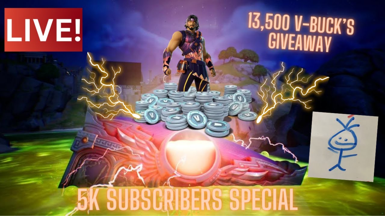 Fortnite 13,500 V-Buck’s Giveaway (5k Subscribers Special) - YouTube