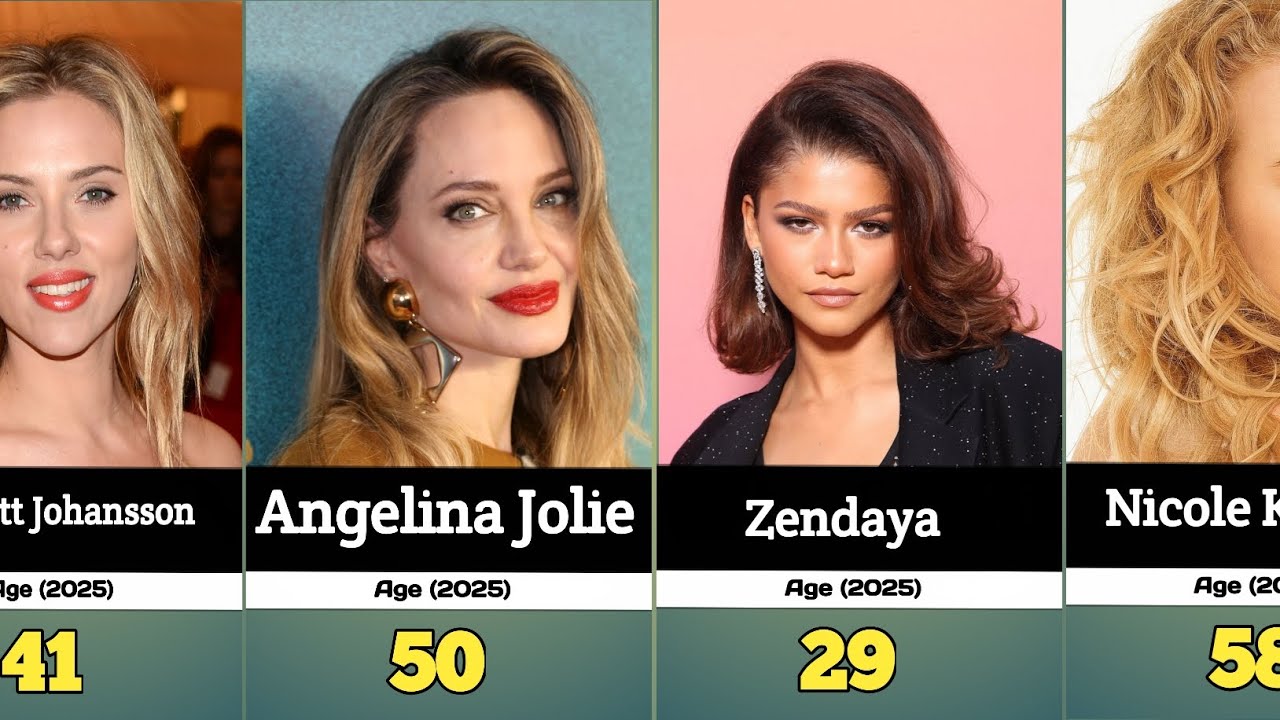 100 world Female Actors Real Age 2025. world famous Actresses Real age ...