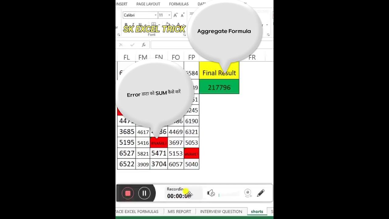 MS Excel Aggregate Formula | Excel Tips & Tricks | - YouTube