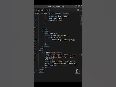 Bulb ON/OFF by Javascript #shorts #youtubeshorts #javascript #code #coding #html #css #viral # ...