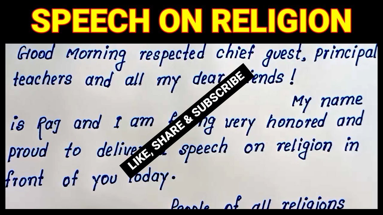 Short Speech on Religion | How to write English speech on Religion ...