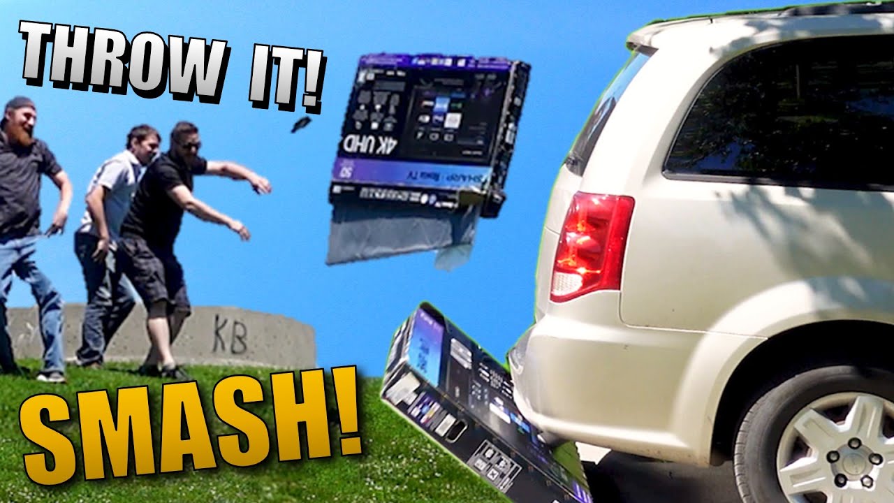 50" 4K Smart TV gets SMASHED by idiots (Time Well Wasted) - YouTube