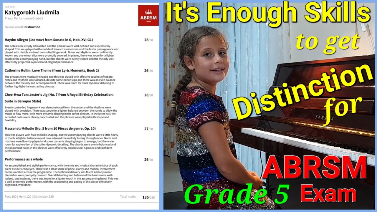 How to get Distinction Result for ABRSM Piano Exam Grade 5 .Piano ...