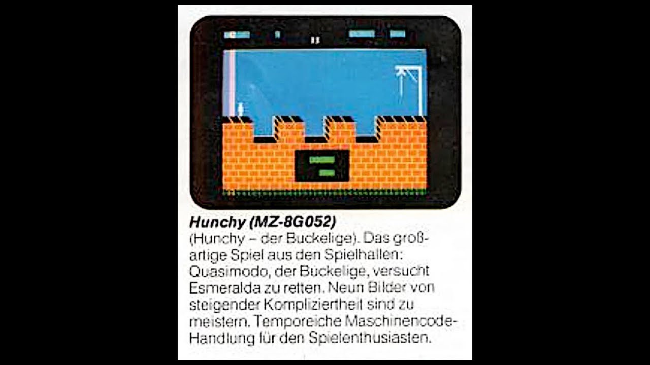 Hunchy (MZ-800.DEU.1984..Dev. Solo Software. Pub. Sharp) - YouTube