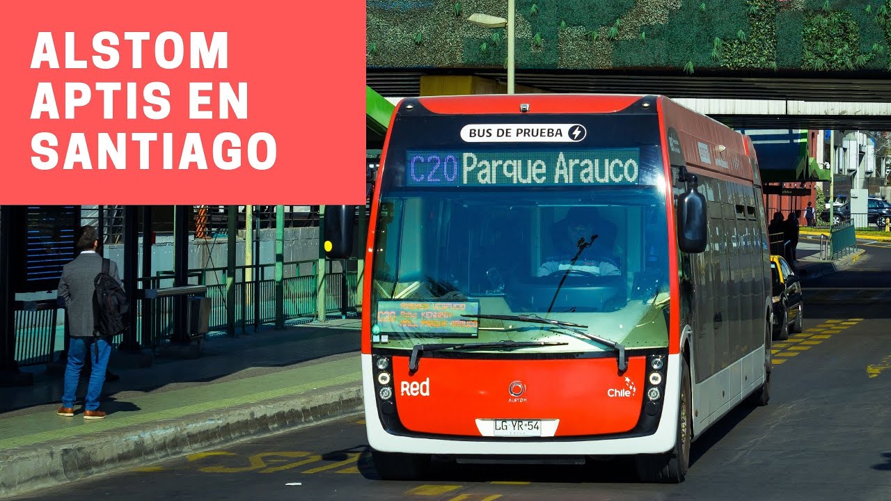 RED | Bus Eléctrico Alstom Aptis en Chile, por recorrido C20 - YouTube