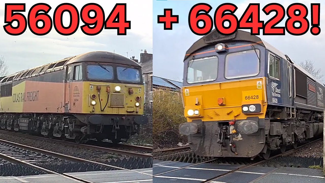 2 Freights in 5 minutes! 56094 and 66428 dragging 68031! - YouTube