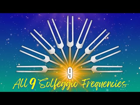 9 HOURS Tuning Forks 😴 All 9 Solfeggio Frequencies - Tuning Fork Pure Tone