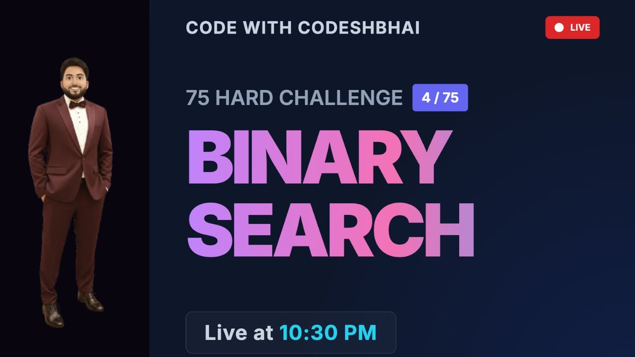 Binary Search Master LIVE: Algorithm Tutorial & Problem solving - YouTube