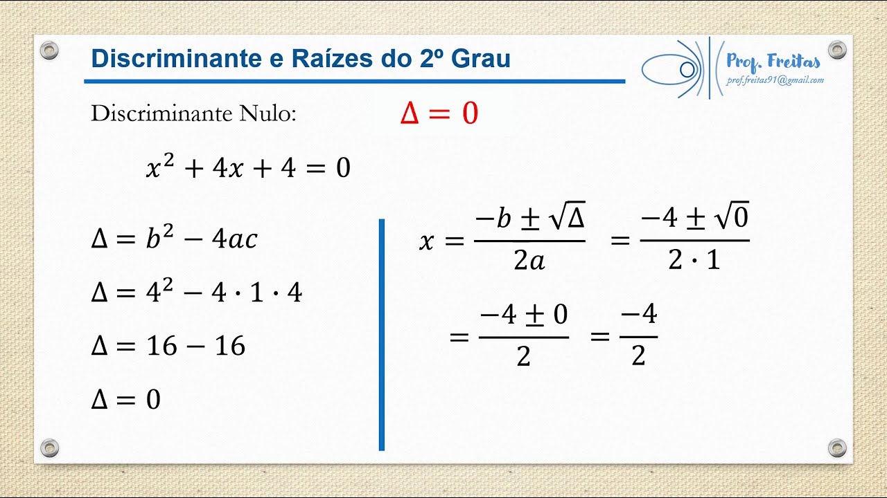 Função Quadrática Aula 4 Discriminante E Raízes Do 2º Grau Youtube