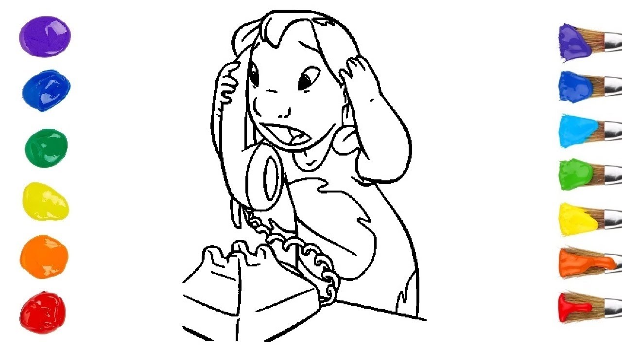 Lilo Talking On The Phone Worried | Painting & Drawing for Kids ...