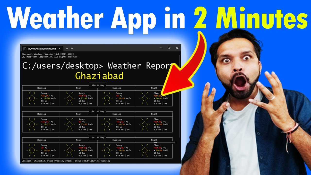 Weather App In 2 Minutes Using Notepad Youtube