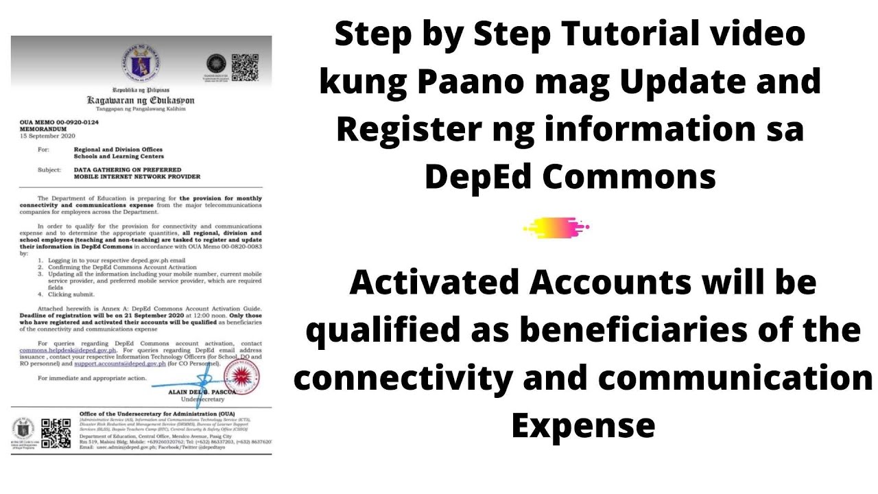 Update and Register Information DepEd Commons - YouTube
