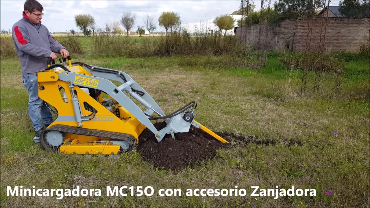 Minicargadora MC15O con accesorio zanjadora - YouTube